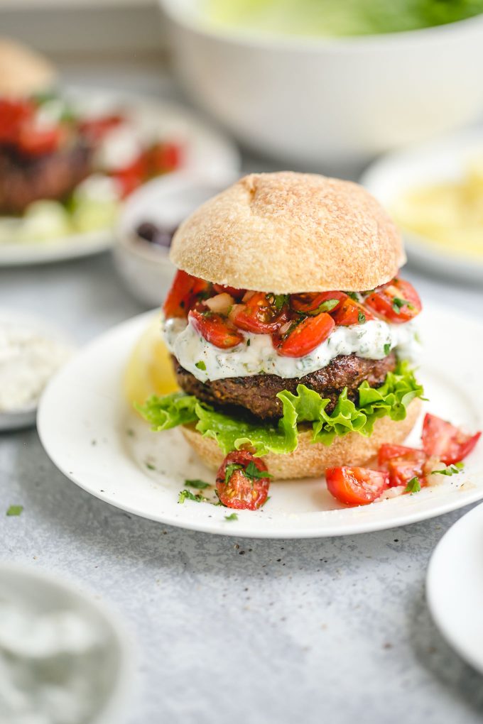 Grilled Lamb Burgers with Yogurt Sauce and Fresh Tomato Salsa - Andie ...